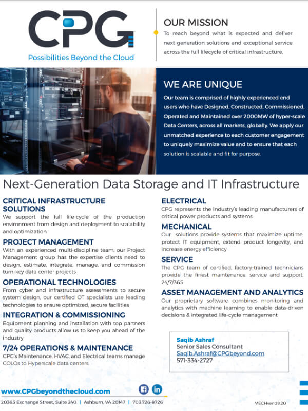 CPG Mechanical Solutions Data Sheet - CPG | Data Center Services
